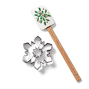 Lenox Holiday Spatula with Snowflake Cookie Cutter, 0.35, Multi