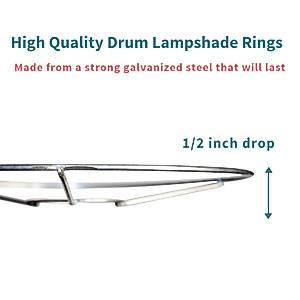 I Like That Lamp Wire Lamp Shade Rings with European Fitter (12” Diameter), Includes 2 Galvanized Steel Silver Drum Rings, Make DIY Table/Floor/Pendant Lamps, Compatible with most IKEA & Target Lamps