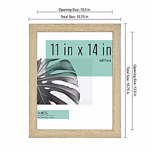 MCS Studio Gallery 11x14 Picture Frame Natural Woodgrain, Rectangle Photo Frame for Photos, Posters & Art Prints (1-Pack)