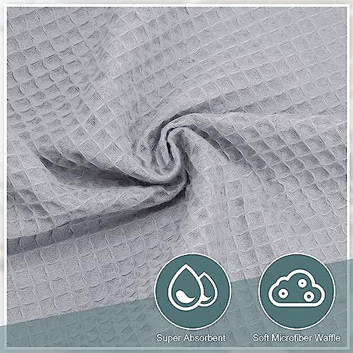 Newwiee 2 Pieces Microfiber Waffle Men's Bath Wrap Quick Absorbent Men Towel Wrap Adjustable Body Shower Wrap for Men Sauna Spa, 59 x 24 Inches/ 150 x 61 cm (Black, Gray)