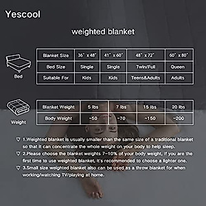 yescool Weighted Blanket for Adults (20 lbs, 60” x 80”, Grey) Cooling Heavy Blanket for Sleeping Perfect for 190-210 lbs, Queen Size Breathable Blanket with Premium Glass Bead