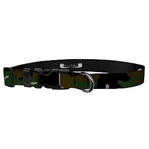 Moose Pet Wear Camo Dog Collar - Camouflage Waterproof Dog Collar, Made in the USA - 1 Inch Adjusts 13 - 21 Inches, Large, Camouflage (ACDL1-L-CAMO)