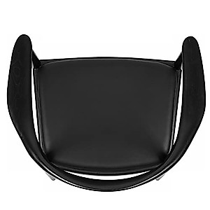 Forsho Kennedy Armchair Upholstered Dining Chair, Presidential Mid-Century Modern Accent Chair in Black