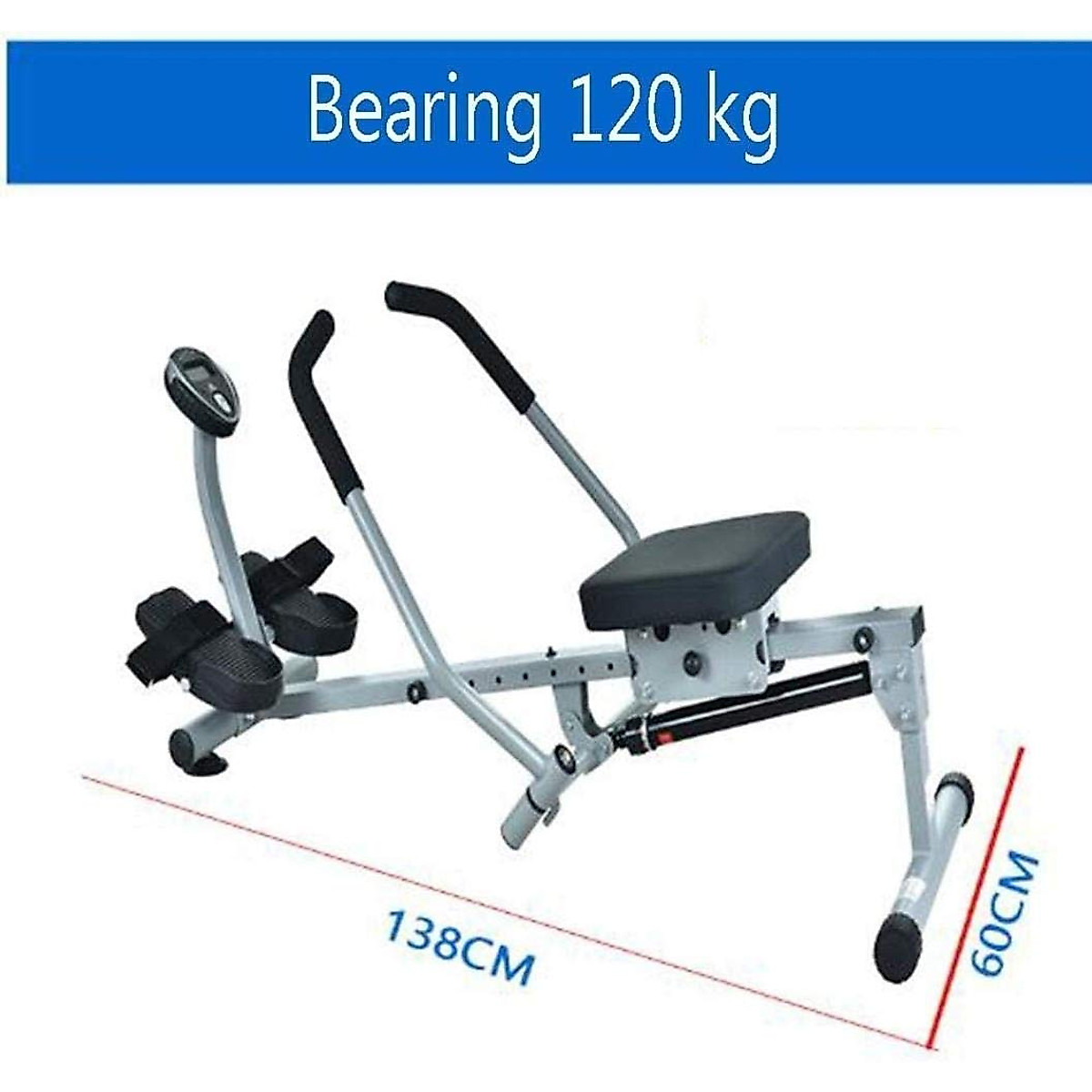Rowing Machine for Home Use Foldable, Hydraulic Rower Trainer Indoor Foldable Rowing Machine, 12 Adjustable Resistance, Hd Data Display, Maximum Load 120kg, Fitness Equipment