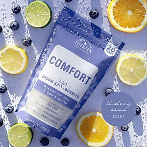 Village Naturals Therapy Comfort Foaming Bath Soak, Blueberry Citrus Scent, 36 oz, Pack of 2