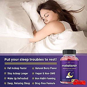 Melatonin Gummies for Kids & Adults | Natural Sleep Aid Drug-Free, Vegan Berry Flavor Kids Melatonin Gummy Supplement | 120 Sleep Gummies | 2.5mg, 5mg or 10mg Dose | Sleeping Pills Substitute (2-Pack)