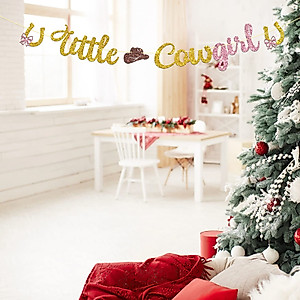 Little Cowgirl Banner - Western Cowboy One 1st Birthday Banner for Little Girl Gender Reveal Welcome Baby Girl Birthday Party Decorations