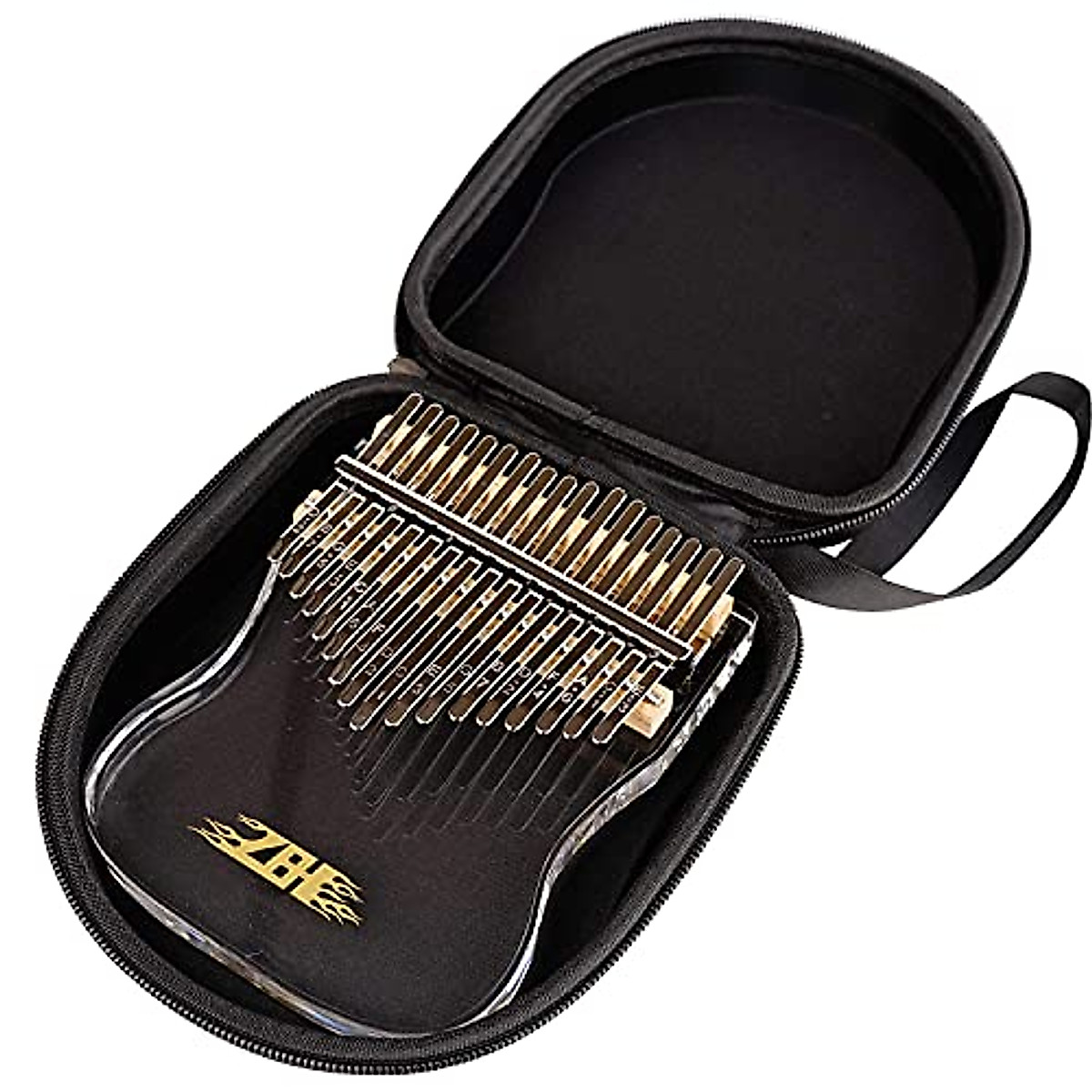 GECKO ZBH Acrylic Kalimba Clear Thumb Piano 17 Key Transparent Finger Piano Musical Instruments Gift for Kids Adults Beginners Portable Mbira Sanza with Bag Tuning Hammer & Study Instruction