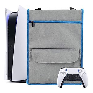 dtylean Black Dust Cover for PS5 Console, Anti Scratch Waterproof Sleeve for Playstation 5 Console Digital Edition & Regular Edition (Vertical)