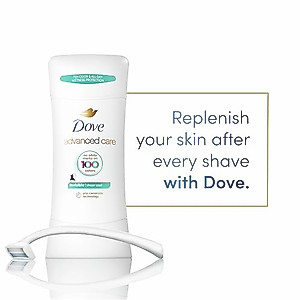 Dove Advanced Care Antiperspirant Deodorant Stick Sheer Cool Anti-stain antiperspirant deodorant for soft underarms All-day sweat and 72-hour odor protection 2.6 oz
