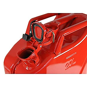 Wavian USA JC0020RVS Red Authentic NATO Jerry Fuel Can and Spout System (20 Liter)