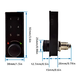 Flylin Electronic Cabinet Lock Kit, Keypad Door Lock with Handle and Security Key Keyless Entry Door Lock Passcode Code Door Lock, Digital Smart Door Lock for Access Control System (Black)