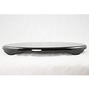 10.5" Oval Japanese Lacquer Stand Base for Vase, Statue, Ikebana, Bonsai - Black