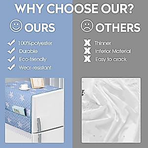 Fridge Dust Proof Cover Wash Machine Top Cover with Storage Bag Organizer (Star)
