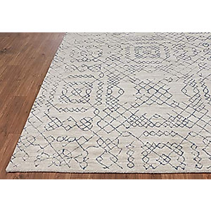 New Azulejo Natural Beige Moroccan Contemporary Handmade Tufted 100% Woollen Area Rugs & Carpet (8x10 ft - 250x300 cm)