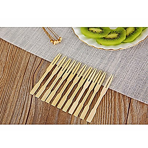 UPlama 600Pcs Bamboo Forks,Wooden Appetizer Forks for Appetizer, Cocktail, Fruit, Pastry, Dessert,3.4inch