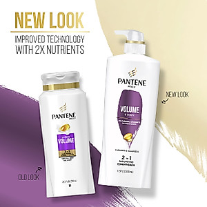 Pantene Pro-V Volume & Body 2 in 1 Shampoo & Conditioner,17.9 fl oz Pump Bottle