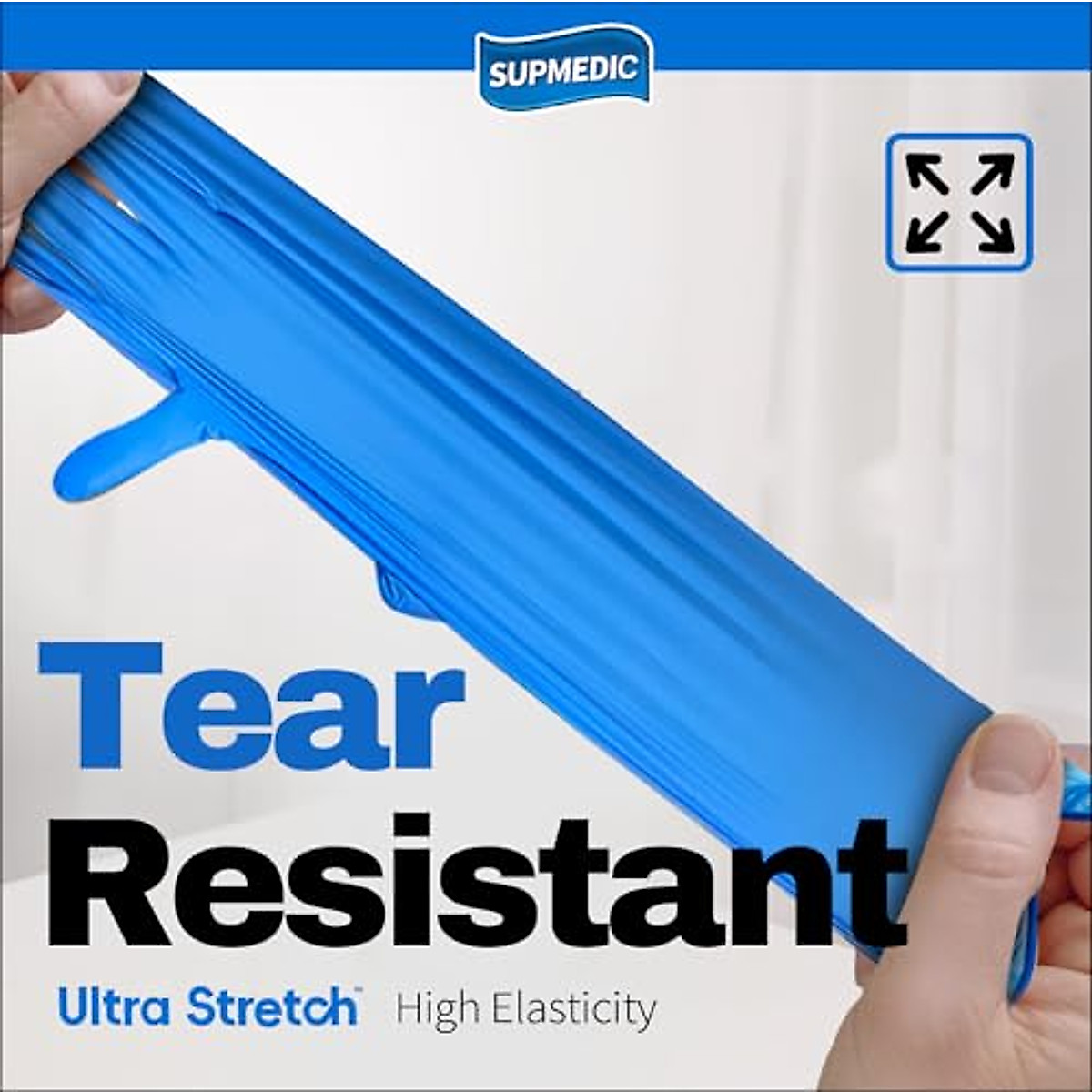 Supmedic Medical Nitrile Exam Gloves, 5 mil Chemo-Rated Powder-Free Non-Sterile Food Safe Cooking Clearning Disposable Glove (XL)