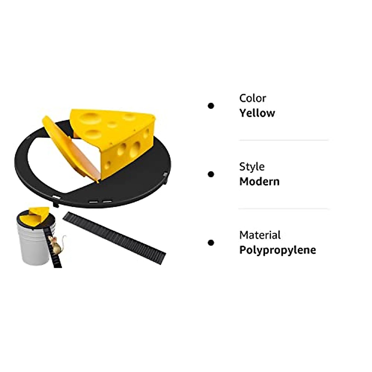 Mouse Trap Bucket, Bucket Lid Mouse Trap,Reusable Humane Mouse Traps for House Indoor,Auto Reset Rat Trap Compatible 5 Gallon Bucket（1 Pack