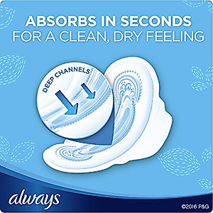 Always Regular Maxi Pads with Wings, Unscented