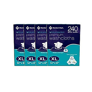 Member's Mark Adult Washcloths (240 ct.) Pack of 4