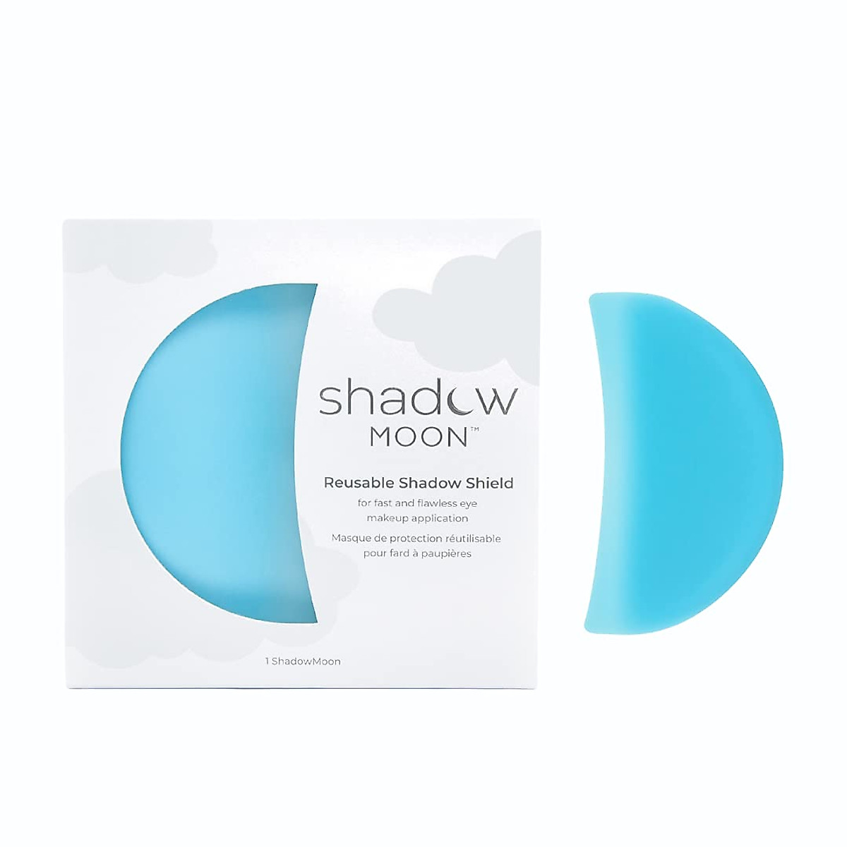 ShadowMoon - Reusable Eye Makeup Shield and Silicone Under Eye Cooling Pad for puffy eyes and perfect makeup application. Alternative to disposable shadow shields and eye makeup shields, 1 Pc Blue