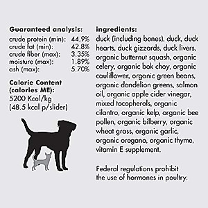 Smallbatch Pets Freeze-Dried Premium Raw Food Diet for Dogs, Duck Recipe, 14 oz, Made in The USA, Organic Produce, Humanely Raised Meat, Hydrate and Serve Patties, Single Source Protein, Healthy