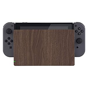 eXtremeRate Custom Soft Touch Grip Faceplate for Nintendo Switch Dock, Wood Grain Patterned DIY Replacement Housing Shell for Nintendo Switch Dock - Dock NOT Included