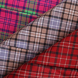 Mook Fabrics Cotton Christmas Plaid, Red & Gold Cut by The Yard