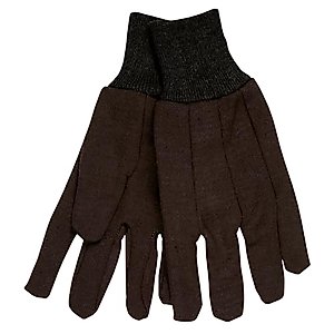 MCR Safety 7100 Jersey Cotton/Polyester Clute Patterns Men's Gloves with Jersey Knit Wrist, Brown, Large, 12 Pair