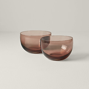 Lenox Sprig & Vine 2-Piece Glass Bowl Set, 1.95 LB, Pink