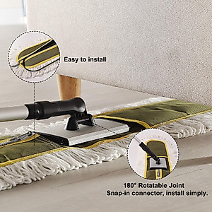 CLEANHOME 36" Commercial Dust Mops for Floor Cleaning Heavy Duty Floor Duster Mop with Long Handle Hotel Gym Household Cleaning Supplies for Hardwood, Tiles, Marble Floors,Green