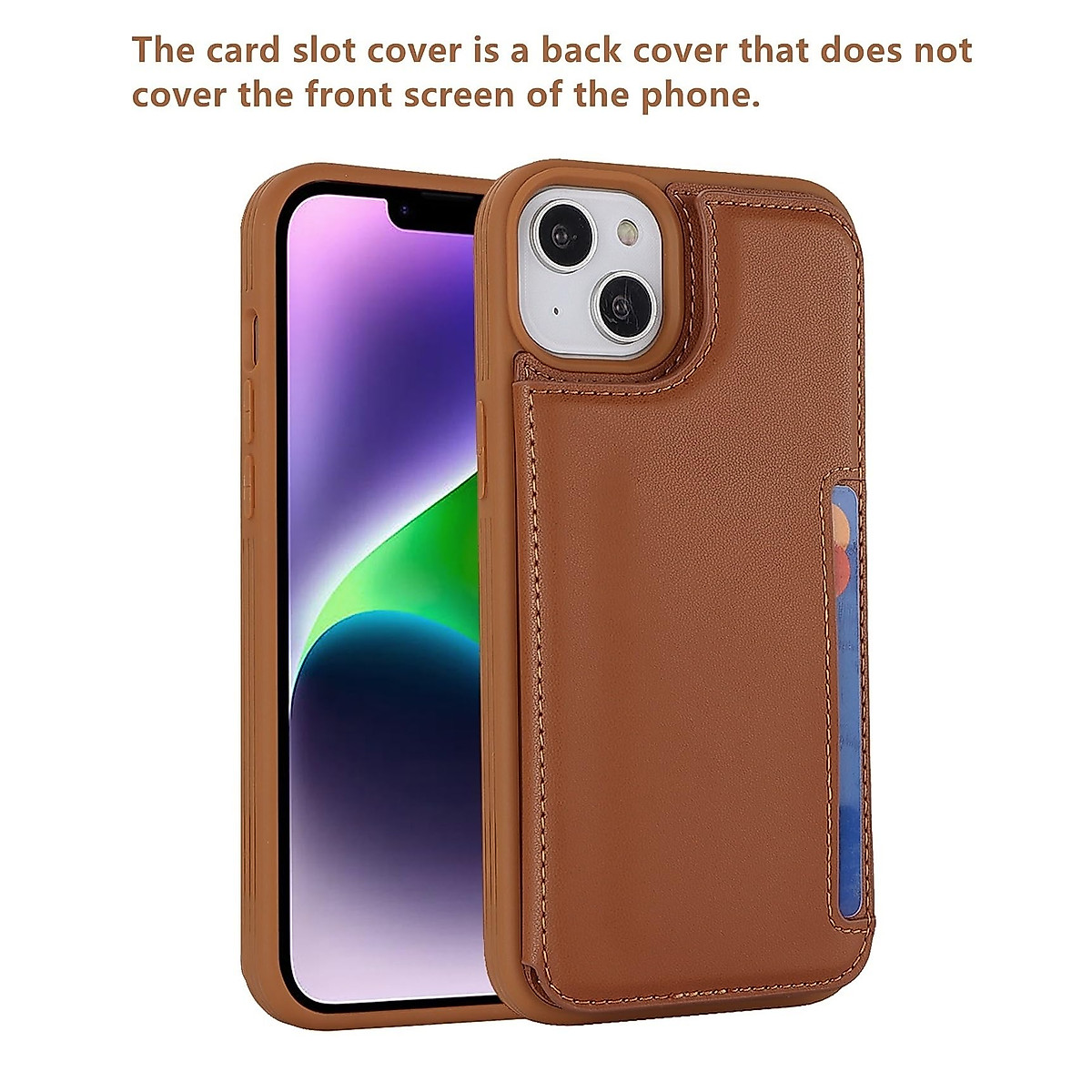 iCoverCase for iPhone 13 Case with Card Holder, iPhone 13 Wallet Case for Women Men [RFID Blocking] PU Leather Protective Wallet Phone Case for iPhone 13 6.1 Inch (Light Brown)