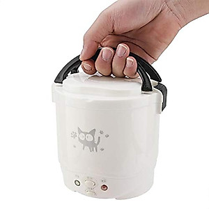 Omabeta Portable Rice Cooker for Travel Mini 12V 100W 1L Electric Portable Multifunctional Rice Cooker Food Steamer for Cars Can be Used As Electric Lunch Box(white)