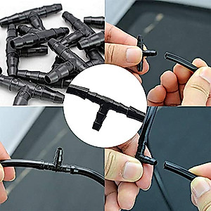 200pcs Irrigation Fittings Kit, Kalolary Drip Irrigation Barbed Connectors for 1/4-Inch Tubing Flower Pot Vegetable Garden Lawn Water Hose Irrigating