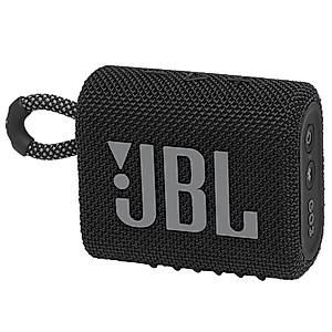 JBL GO 3 Waterproof Ultra Portable Bluetooth Speaker Bundle with gSport Deluxe Hardshell Case (Black)