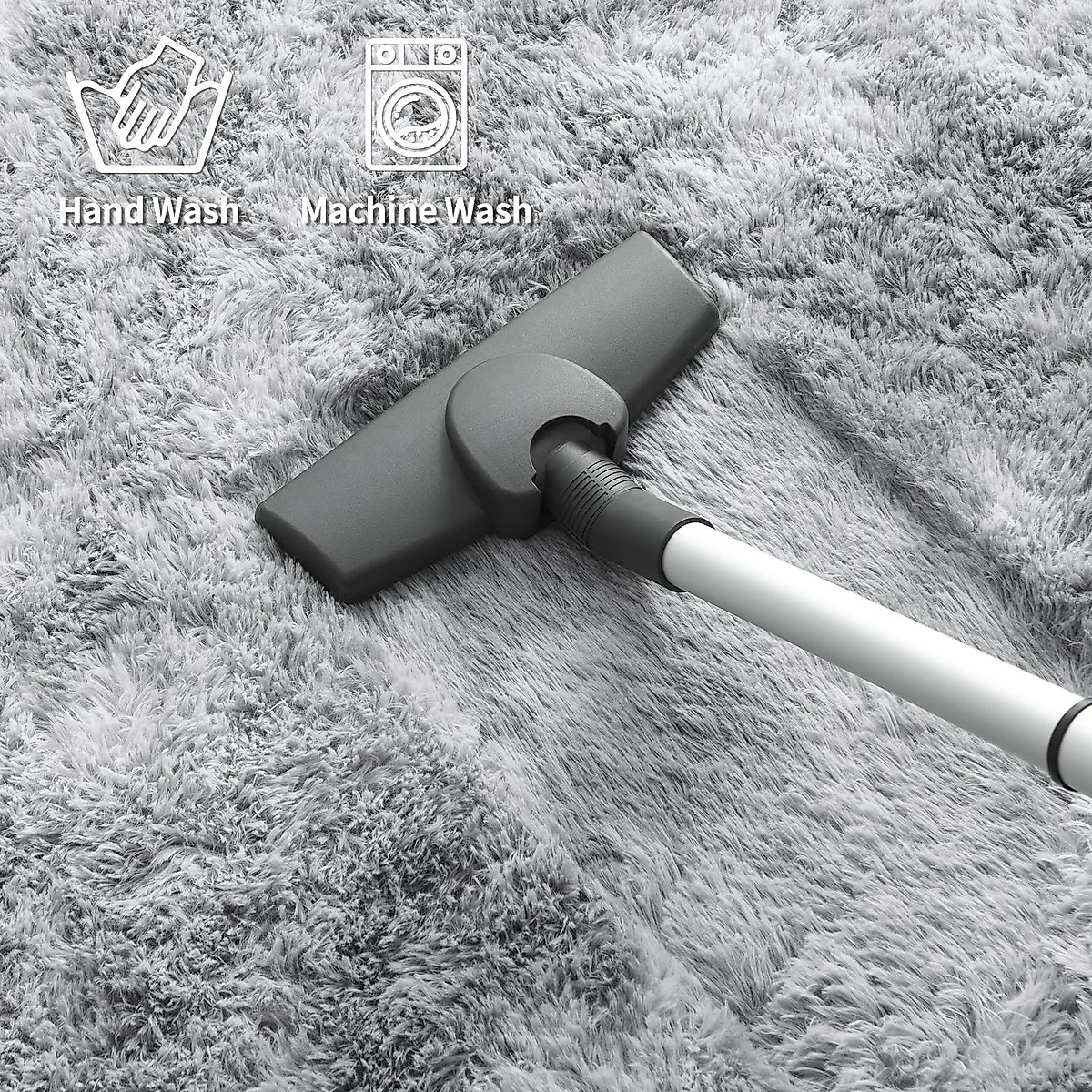 FlyDOIT 6x9 Feet Large Area Rugs for Living Room, Tie-Dyed Light Grey Shaggy Rug Fluffy Throw Carpets, Ultra Soft Plush Modern Indoor Fuzzy Rugs for Bedroom Girls Kids Nursery Room Dorm Home Decor