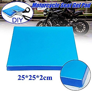 LisylineAuto Motorcycle Seat Gel Pad Shock Absorption Mats Reduce Fatigue Comfortable Soft Cooling Fabric Cushion Blue Cool DIY Saddle (25 x 25 x 2cm)