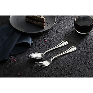 New Star Foodservice 58123 Slimline Pattern, 18/0 Stainless Steel, Dinner/Dessert Spoon, 7.25-Inch, Set of 12