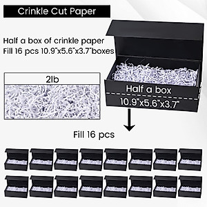 VGOODALL 2LB Crinkle Cut Paper, Black Shredded Confetti Paper for Gift Basket Filling Halloween Christmas Birthday Party Gift Box Wrapping Stuffing Supplies