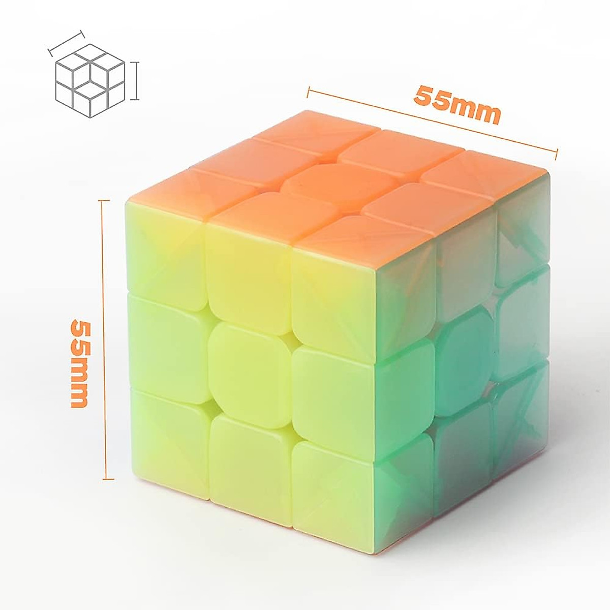 D-FantiX QY Toys Warrior W 3x3 Speed Cube Jelly 3x3x3 Magic Cube Puzzles Transparent Pastel Color