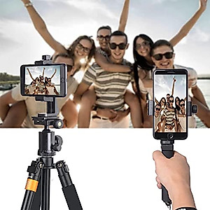 Ergonomic Anti-Falling Cell Phone Vlogging Hand Grip Stabilizer Smartphone Holder Rig Mount Video Kit w/Safety Strap Portable Selfie Stick for iPhone Samsung (Landscape+Portrait)-Mic/Light Adapter
