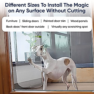 PROTECTO® Cat & Dog Scratch Door Protector for Indoors & Outdoors - 2-Pack 30" x 20" Transparent Door Protector from Dog Scratching, Smooth Deterrent Surface - Easy Installation with Sticky Pads