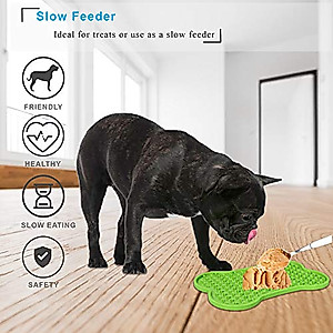 HUSUKU Dog Lick Pad, 2 Pack Dog Food Mat, Bone-Shaped Dog Treat Mat, Boredom and Anxiety Relief Dog Licking Mats Dog Cat Training Perfect for Yogurt, Peanut Butter