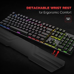 Havit Mechanical Keyboard and Mouse Combo RGB Gaming 104 Keys Blue Switches Wired USB Keyboards with Detachable Wrist Rest, Programmable Mouse, RGB Large Gaming Mouse Pad for PC Gamer Computer Desktop