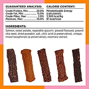 BIXBI Skin & Coat Support Salmon Jerky Dog Treats, 10 oz - USA Made Grain Free Dog Treats - Antioxidant Rich to Support Shiny, Full Bodied Coats - High in Protein, Whole Food Nutrition, No Fillers