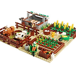 BAENRCY Farm Field Set Building Blocks Plant Animal Crops Building Bricks Kit DIY Building Set Compatible All Major Brands (Animal)