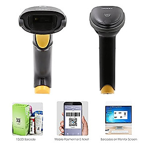 TEEMI 2D Barcode Scanner USB Wired Handheld Automatic QR Data Matrix PDF417 bar Codes Imager for Mobile Payment Computer Screen Scan (Stand Included)