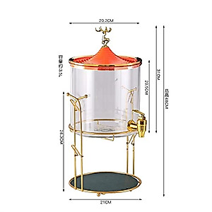 EVANEM with Faucet Glass Cool Kettle Living Room Ceramic Cup Set Tea Cup Set Fruit Tea Bucket Cold Kettle (Color : E, Size : As the picture shows)