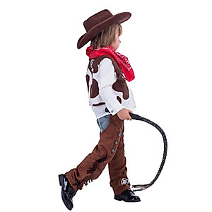 Spooktacular Creations Cowboy Costume Cowboy Hat Deluxe Set for Kids Halloween Party Dress Up,Role Play and Cosplay (S(5-7yr))